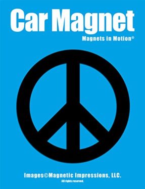 Peace Sign Car Magnet Black