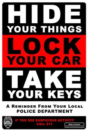 Signs’R Us Parking Lot HIDE YOUR THINGS – LOCK YOUR CAR – TAKE YOUR ...