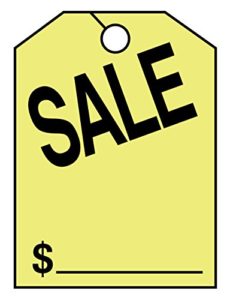 Sales Signs 50 Per Pack Hang on Rear View Mirror (Fluorescent Yellow)