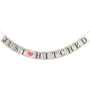 Just Hitched Banner Bunting Sign Garland Wedding Photo Props Wedding ...