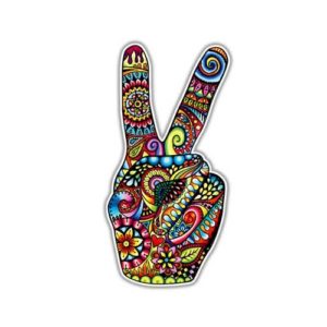 Peace Sign Sticker Hand Deuces Decal By Megan J Designs – Laptop Window ...