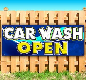 CAR WASH Open 13 oz Heavy Duty Vinyl Banner Sign with Metal Grommets ...