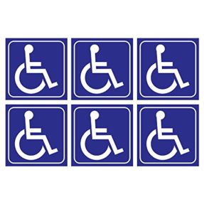 (6 Pack) Handicap Wheelchair Vinyl Laminated Stickers 3 x 3 Inch ADA ...