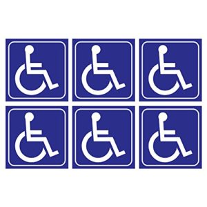 (6 Pack) Handicap Wheelchair Vinyl Laminated Stickers 3 x 3 Inch ADA ...
