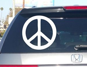 Peace Sign(6″x6″,White) Vinyl Decal Sticker for Car Automobile Window ...