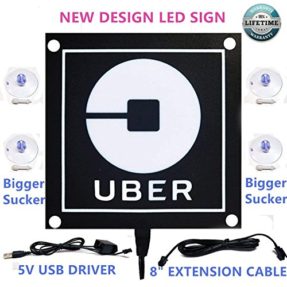 Uber Sign Light with New Uber Logo Uber EL Car Sticker Glow Light Sign ...
