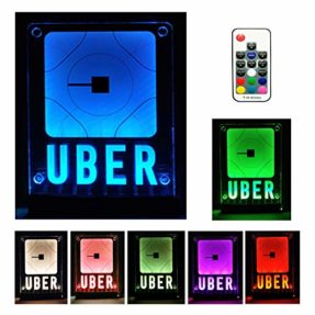 Uber Sign,LED Logo Light,Decal Glow Accessories,Wireless Control,Remote ...