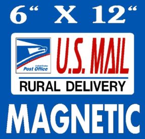 U.S. Mail Delivery Magnetic Sign Rural Carrier Magnet USPS 6’X12″