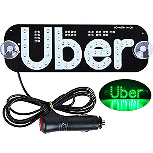Tchrules Uber LED Sign Decor, Led Uber Sign with Suction Cups Glowing ...