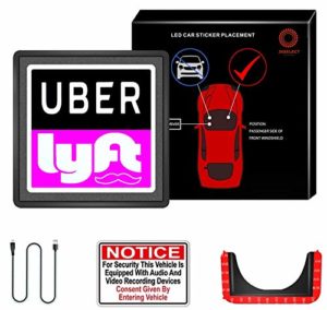 Uber Lyft Sign for Car, Light Up Uber Sign USB Rechargeable,UBER Lyft ...