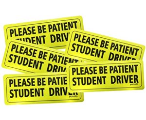 Set of 5 Please Be Patient Student Driver Safety Sign Vehicle Bumper ...