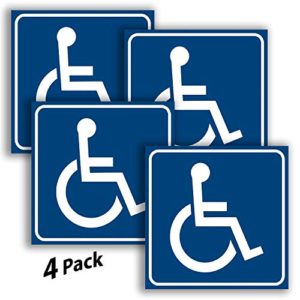 iSYFIX Handicap Signs Stickers Decal Symbol – 4 Pack, 6×6 inch – ADA ...