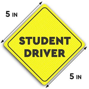 Student Driver Sticker Sign for Car – Essential New Driver Signs – NON ...